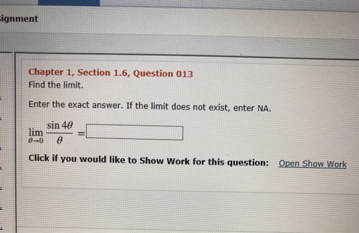 Solved ignment Chapter 1, Section 1.6, Question 013 Find the | Chegg.com