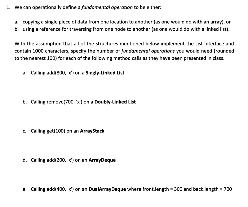 Solved 1. We can operationally define a fundamental | Chegg.com