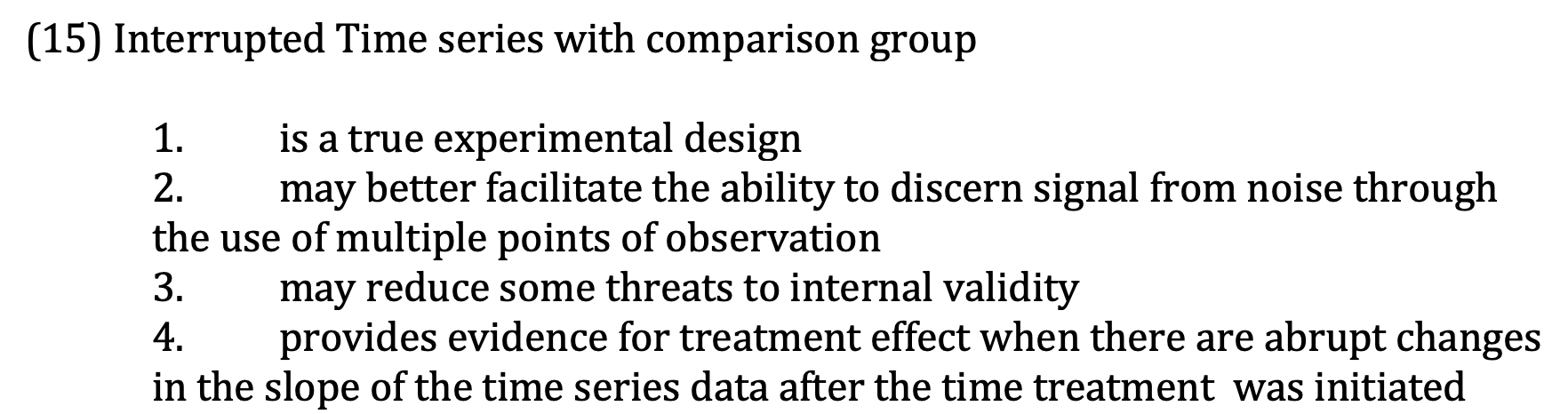 Solved (15) Interrupted Time series with comparison group 1. | Chegg.com