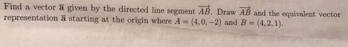 Solved Find a vector a given by the directed line segment | Chegg.com
