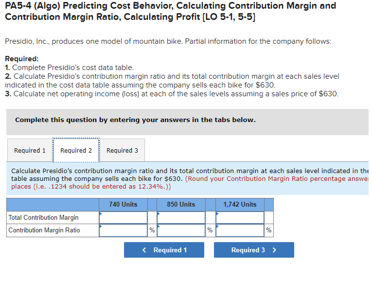 Solved PA5-4 (Algo) Predicting Cost Behavior, Calculating | Chegg.com