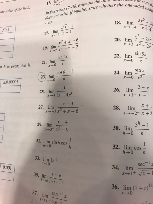 Solved Problem 23 Estimate The Limit Numerically Or State 5670