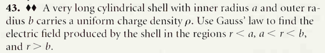 Solved 43. ** A very long cylindrical shell with inner | Chegg.com