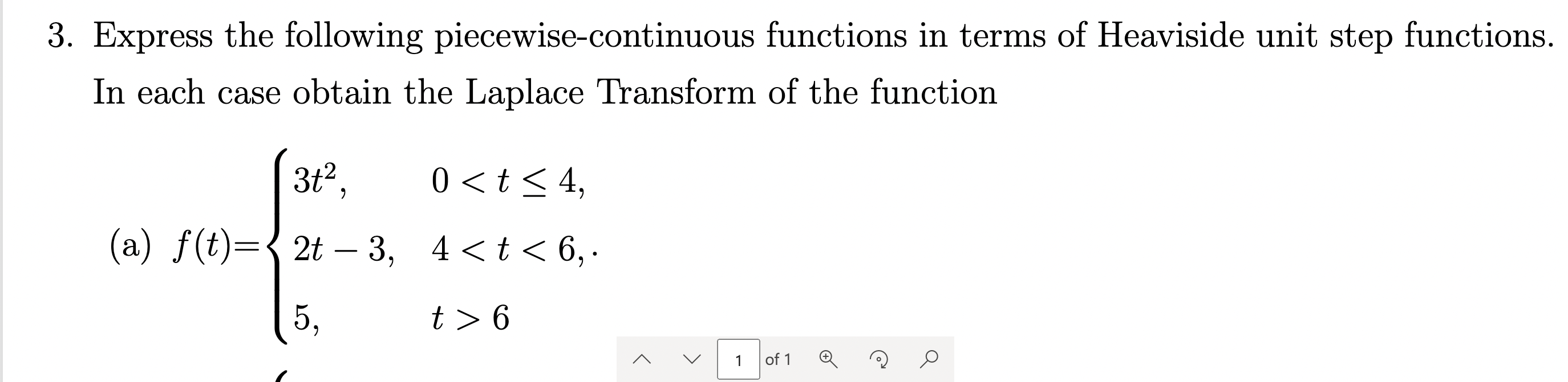 Solved 3. Express the following piecewise-continuous | Chegg.com