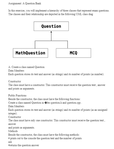 Solved Assignment: A Question Bank In this exercise, you | Chegg.com