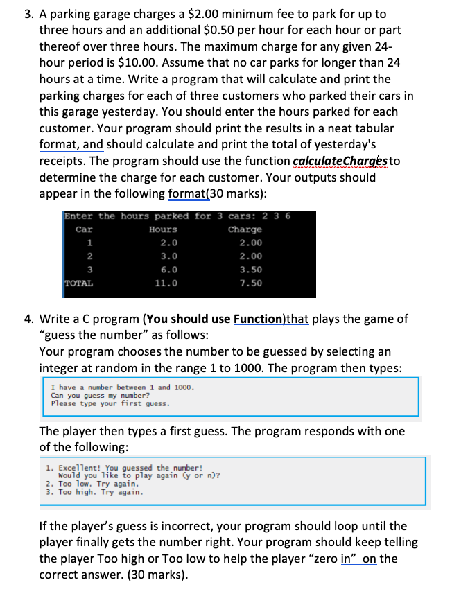 3. A parking garage charges a $2.00 minimum fee to | Chegg.com