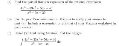 Solved (a) ﻿Find the partial fraction expansion of the | Chegg.com
