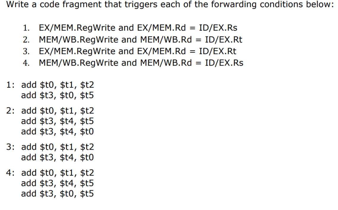 Solved Write a code fragment that triggers each of the | Chegg.com
