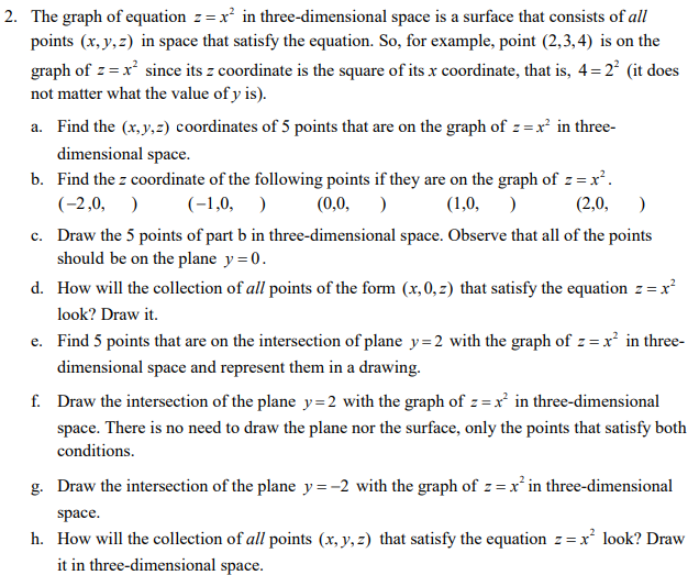 Solved 2. The graph of equation zx in three-dimensional | Chegg.com