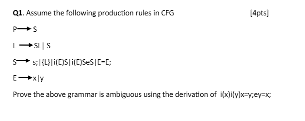 Solved Q1. Assume the following production rules in CFG | Chegg.com