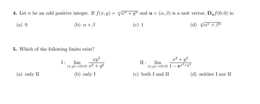 Solved 4. Let n be an odd positive integer. If f(x,y) = Van | Chegg.com
