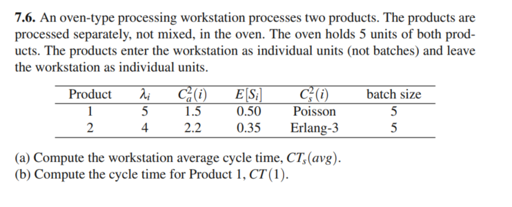 Solved by an EXPERT 7.6. ﻿An oven-type processing workstation processes | Chegg.com
