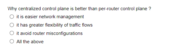 Solved Why centralized control plane is better than | Chegg.com
