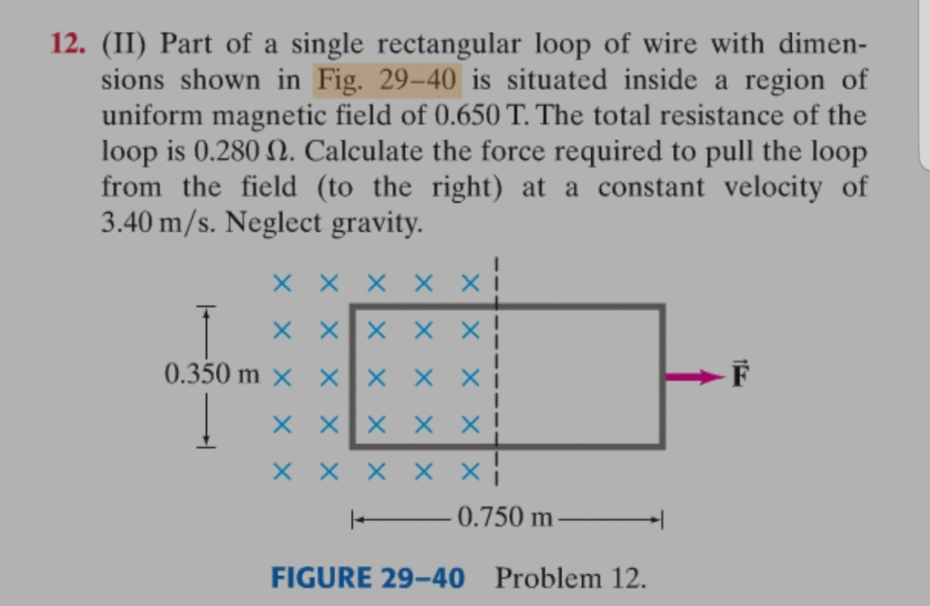Solved 12. (II Part of a single rectangular loop of wire | Chegg.com