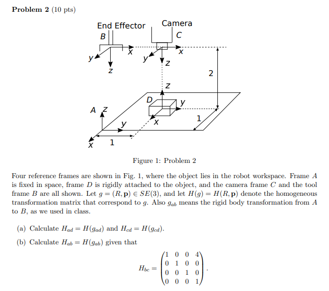 Problem 2 (10 pts) End Effector B Camera с х z 2 z D | Chegg.com