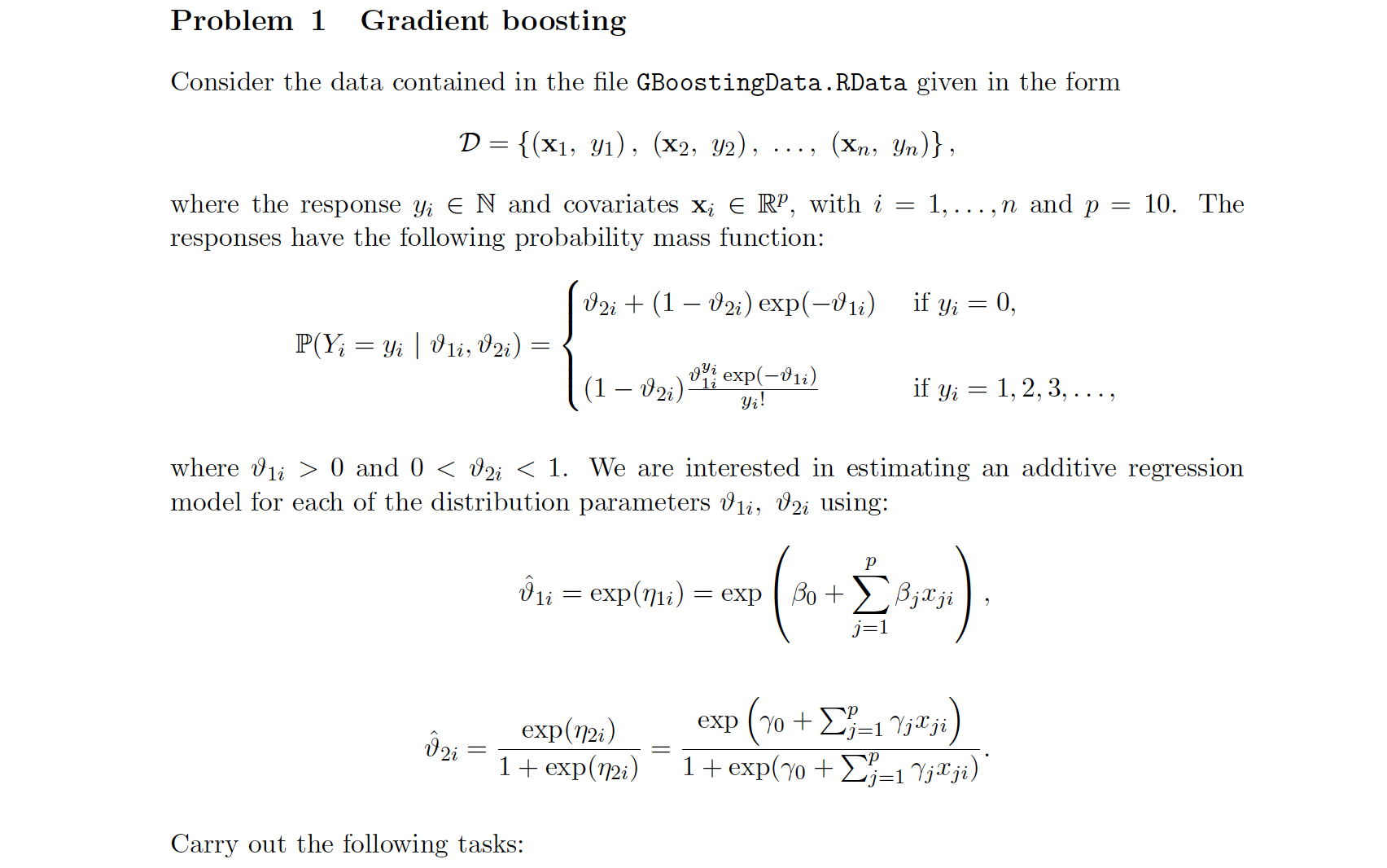 Solved Problem 1 Gradient boosting Consider the data | Chegg.com