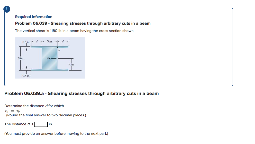 Solved Required information Problem 06.039 - Shearing | Chegg.com