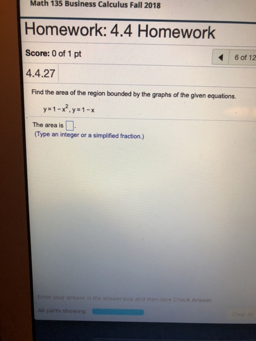 Solved Math 135 Business Calculus Fall 2018 Homework: 4.4 | Chegg.com