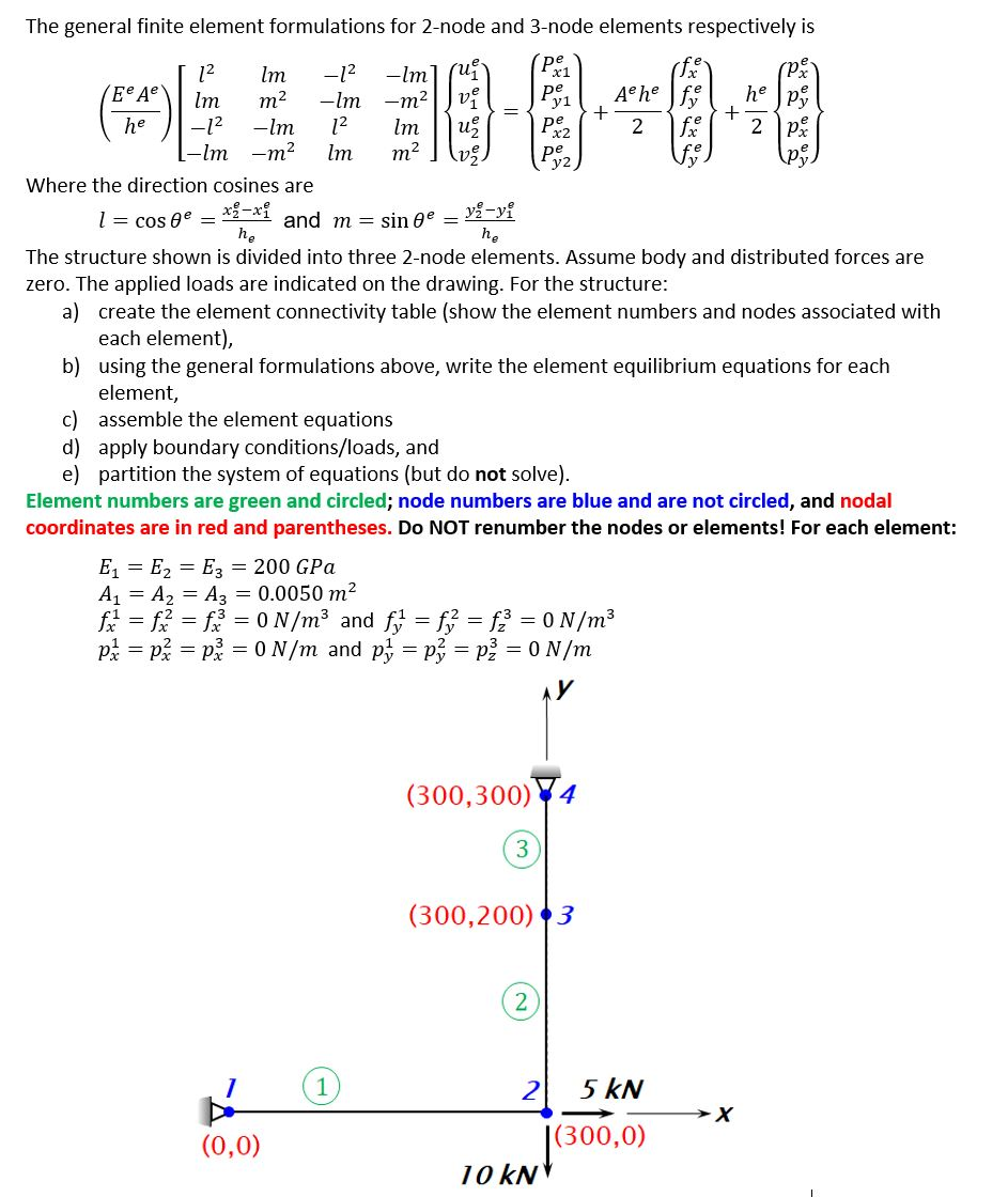 Solved The general finite element formulations for 2-node | Chegg.com