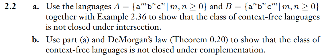 Solved m 2.2 = a. Use the languages A = {a”b”c"|m, n >0} and | Chegg.com