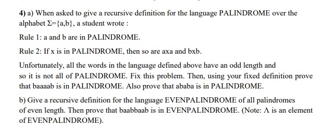 Solved a) ﻿When asked to give a recursive definition for the | Chegg.com