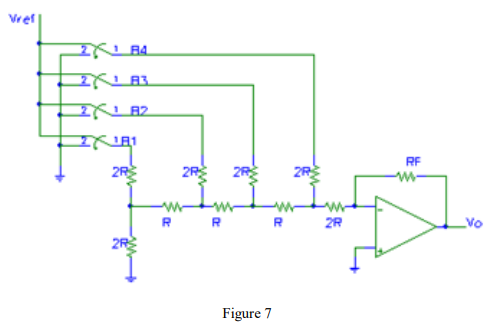 5. Figure 7 shows a 4-bit R-2R Digital-to-Analogue | Chegg.com