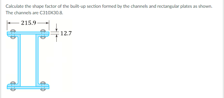 Solved Calculate the shape factor of the built-up section | Chegg.com