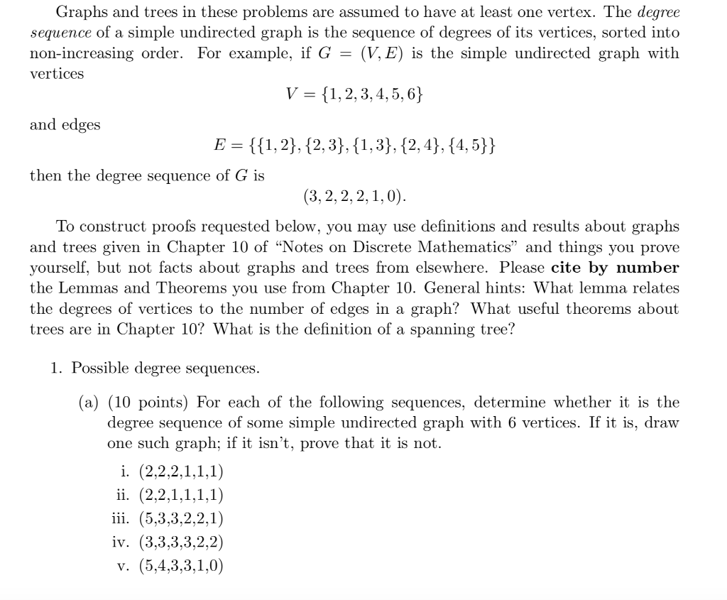 Solved Graphs and trees in these problems are assumed to | Chegg.com