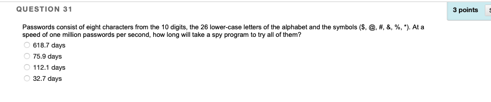 Solved Passwords consist of eight characters from the 10 | Chegg.com