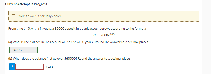 Solved From time t=0, with t in years, a $2000 deposit in a | Chegg.com