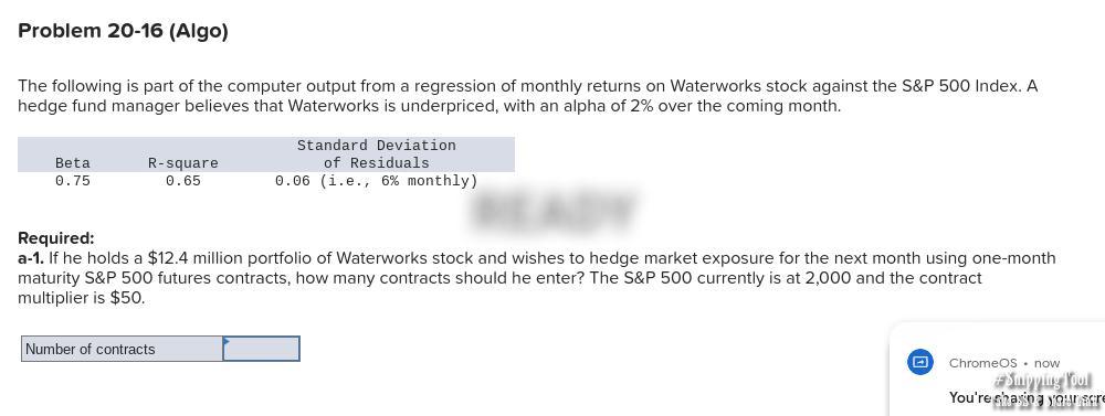 Solved The following is part of the computer output from a | Chegg.com