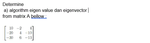 Solved Determine a) algorithm eigen value dan eigenvector|| | Chegg.com