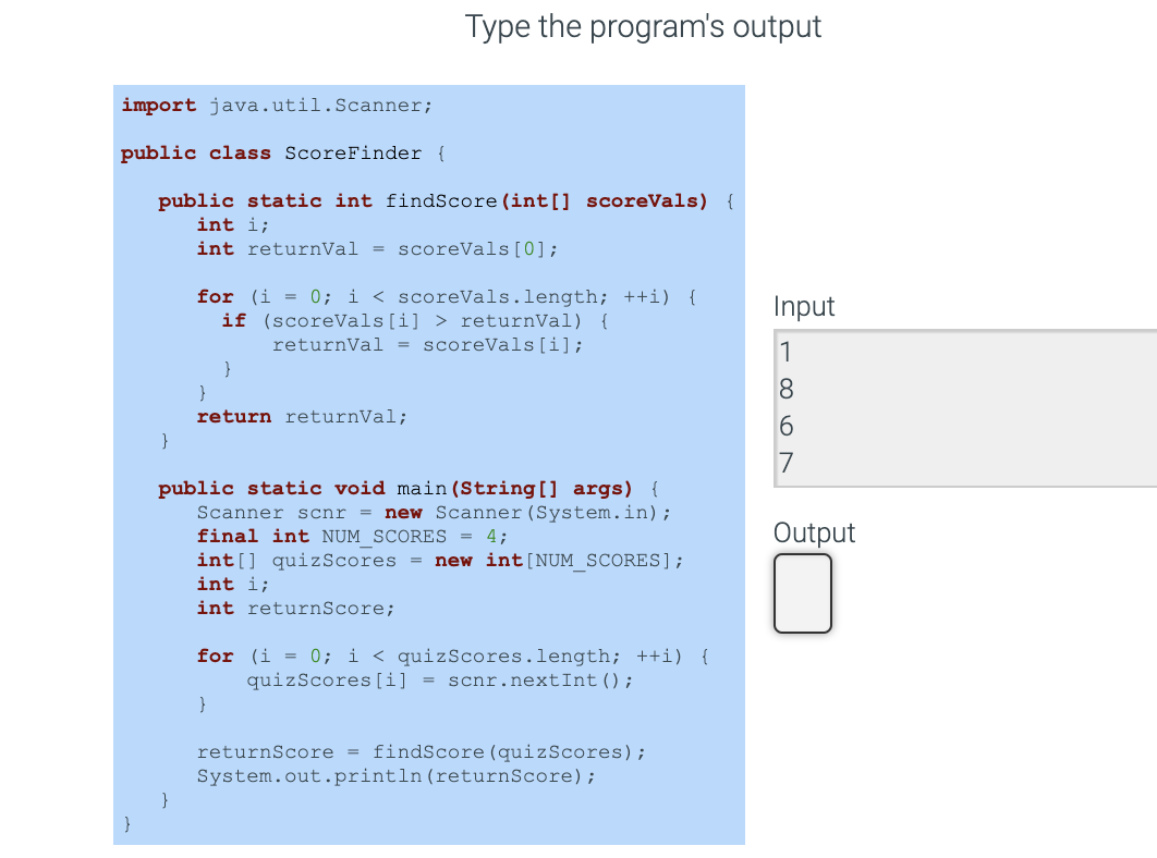 Solved Type the program's output import java.util.Scanner; | Chegg.com