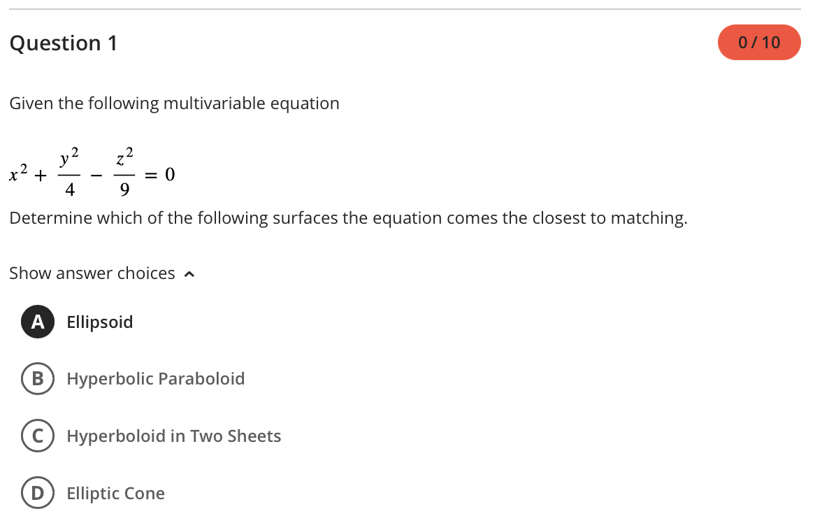 Solved Given the following multivariable equation | Chegg.com