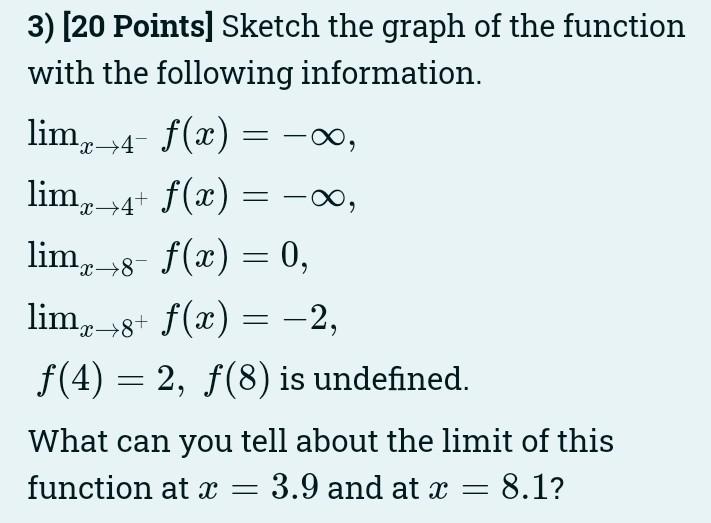 Solved 3) [20 Points] Sketch the graph of the function with | Chegg.com