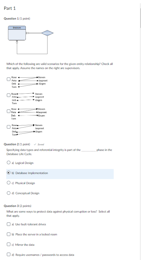 Solved Question 1 (1 point) Which of the following are valid | Chegg.com
