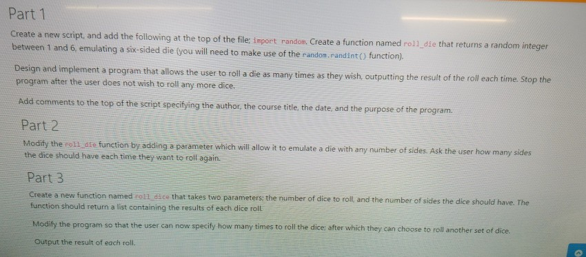 Solved Part 1 Create a new script, and add the following at | Chegg.com