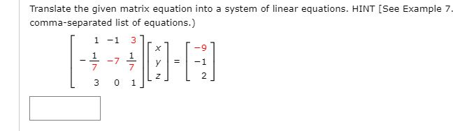 Solved Solve for x, y, z and w. HINT (See Example 1.] (Enter | Chegg.com