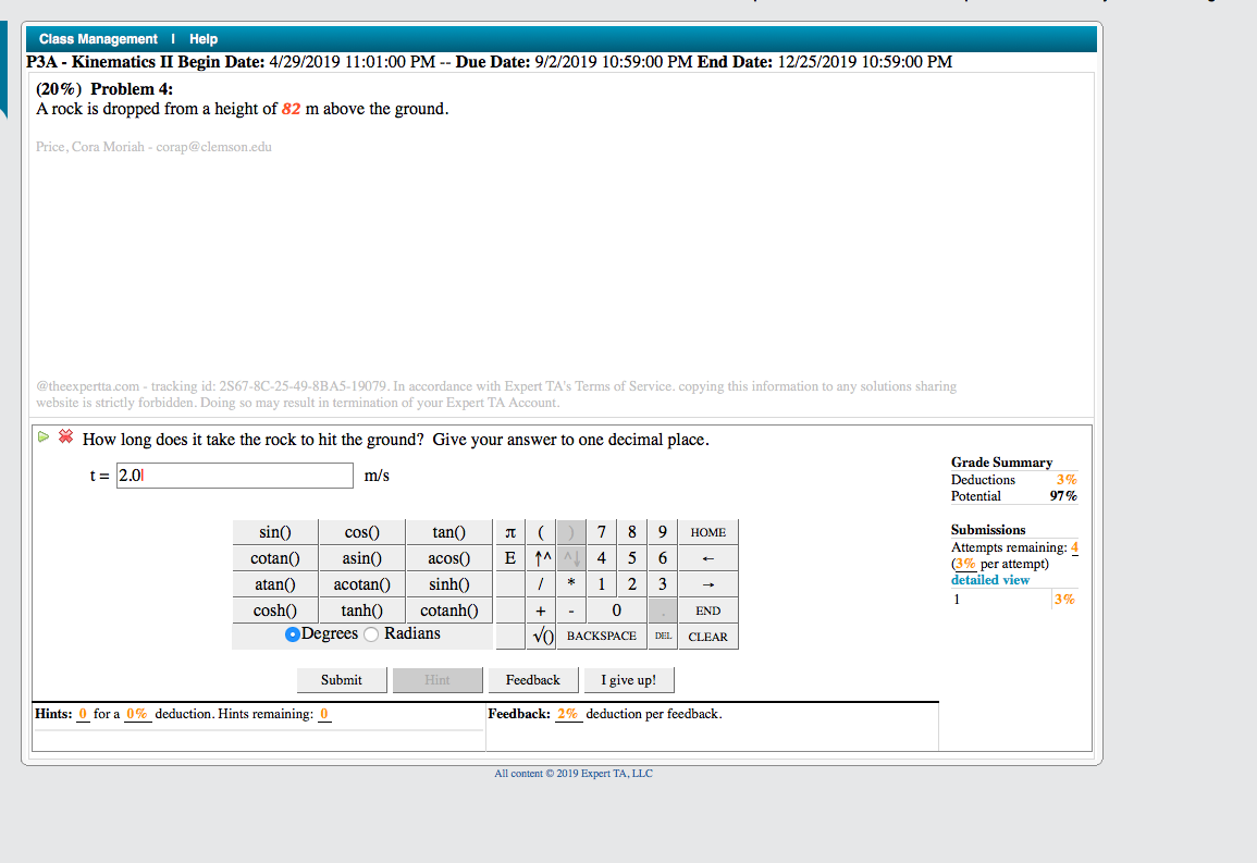 Solved Class Management Help P3A- Kinematics II Begin Date: | Chegg.com