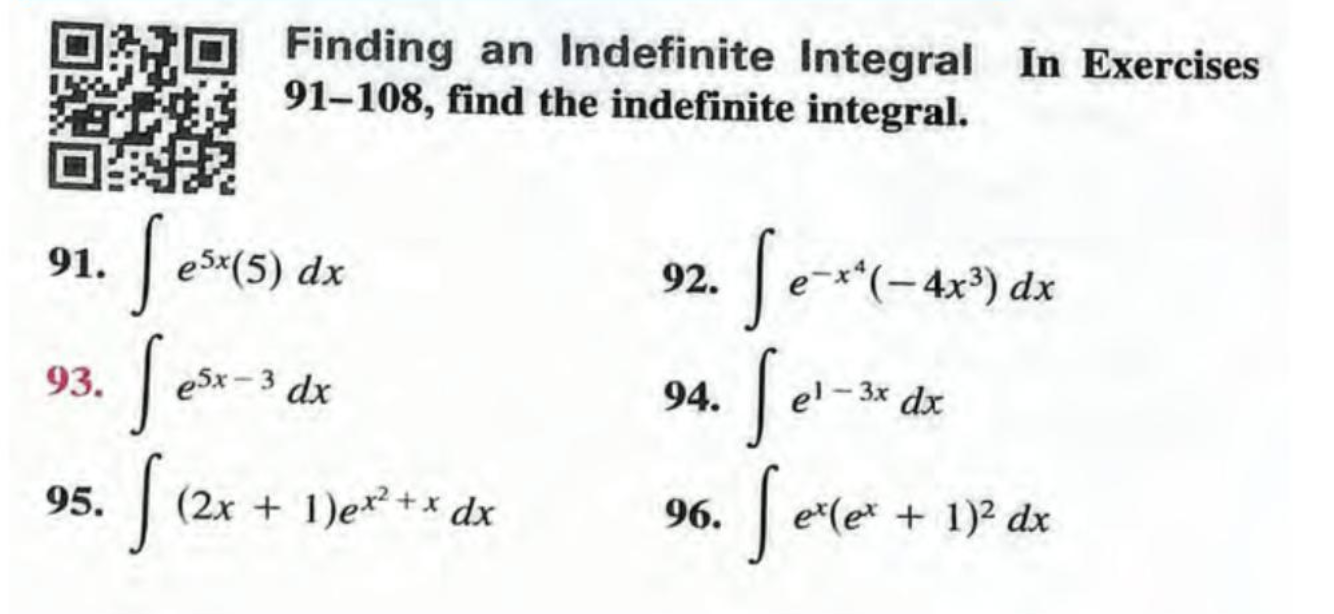 Solved Finding an Indefinite Integral In Exercises 91-108, | Chegg.com