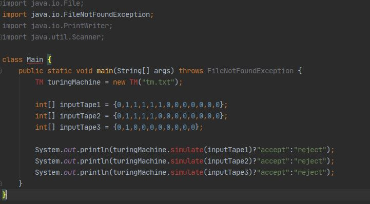 Complete the simulate() method in TM.java. This | Chegg.com