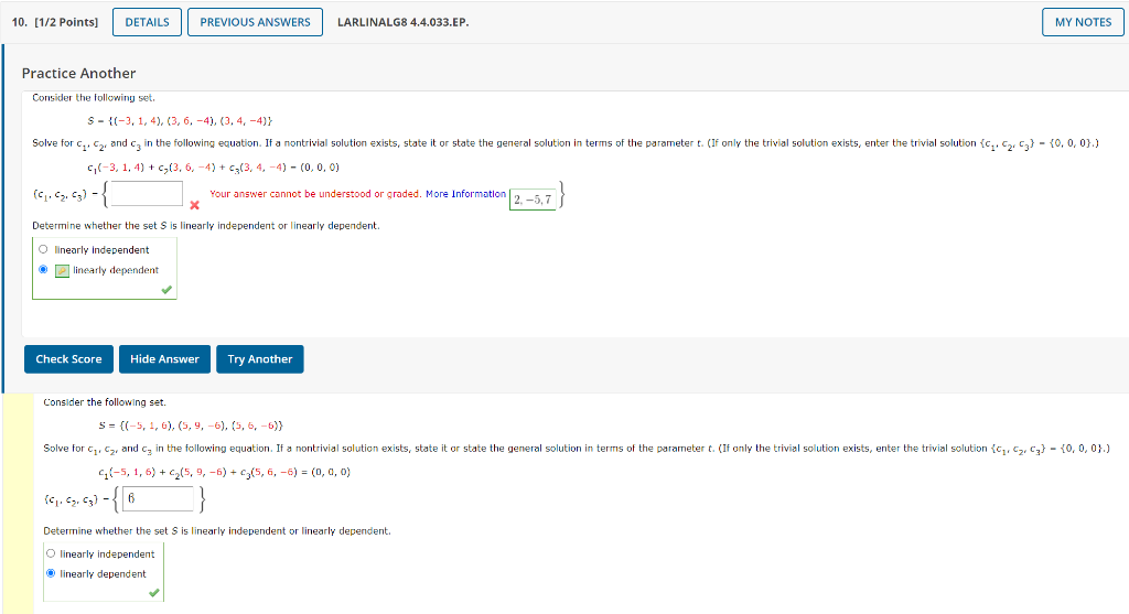 Consider the following set. | Chegg.com