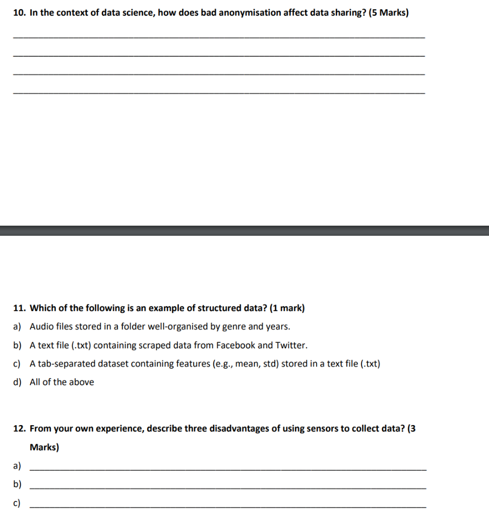 Solved 10. In the context of data science, how does bad | Chegg.com