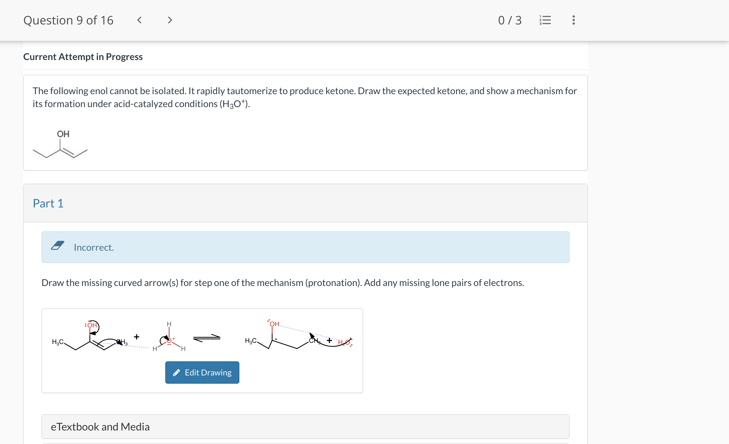 Solved Current Attempt in ProgressThe following enol cannot | Chegg.com