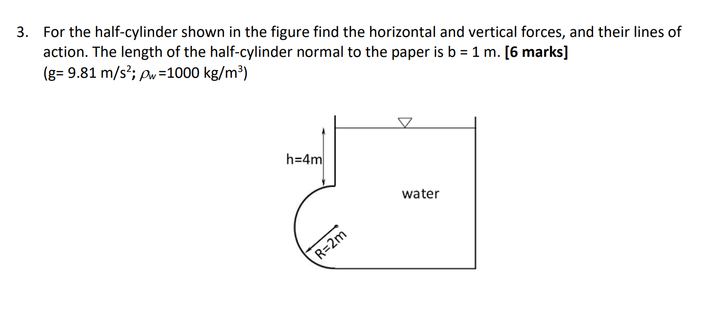 Solved 3. For the half-cylinder shown in the figure find the | Chegg.com