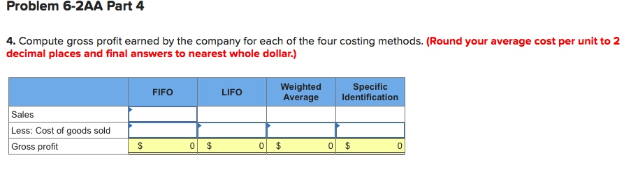 Solved Required information Problem 6-2AA Periodic: | Chegg.com
