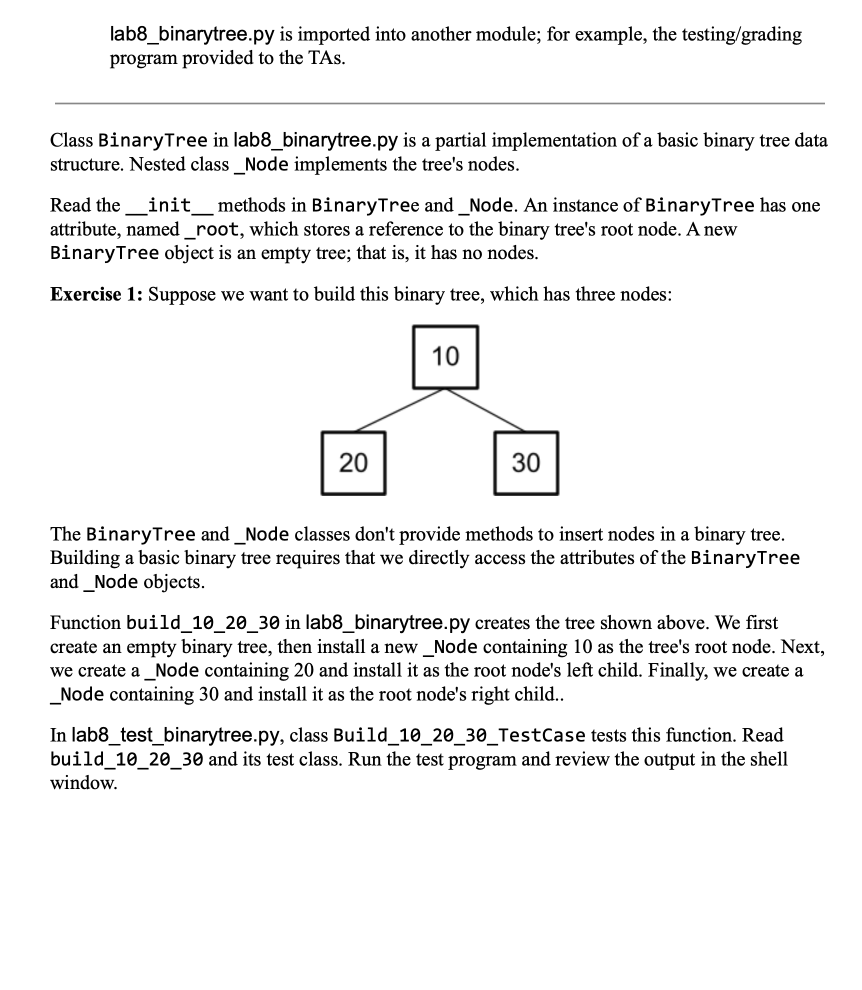 Solved Lab 8 - Binary Trees Getting Started 1. Review | Chegg.com