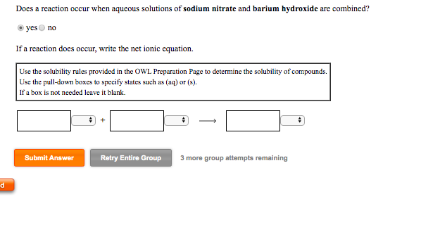 Solved Does a reaction occur when aqueous solutions of | Chegg.com