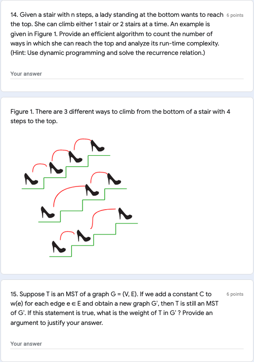 Solved 14. Given a stair with n steps, a lady standing at | Chegg.com