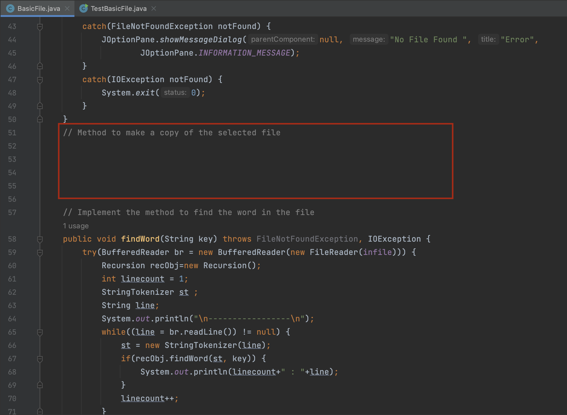 Solved I need help with “making a copy of the file” java | Chegg.com
